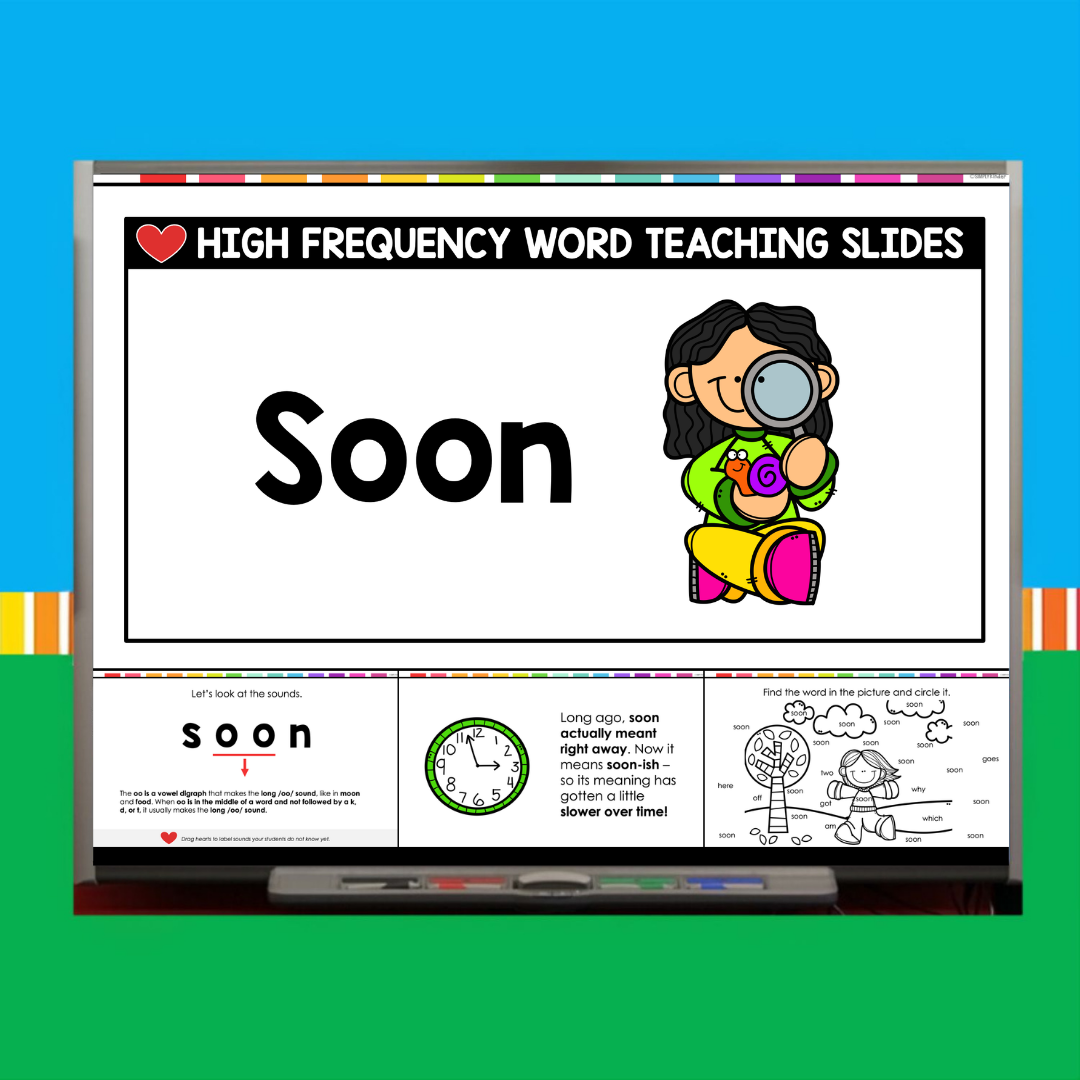 Soon Sight Word Teaching Slides - Simply Kinder + Printable Membership