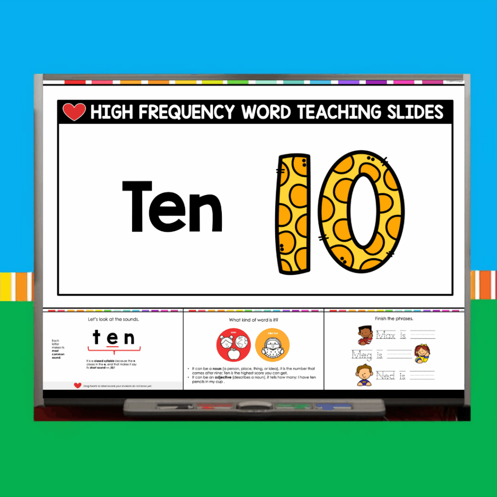 Ten Sight Word Teaching Slides - Simply Kinder + Printable Membership