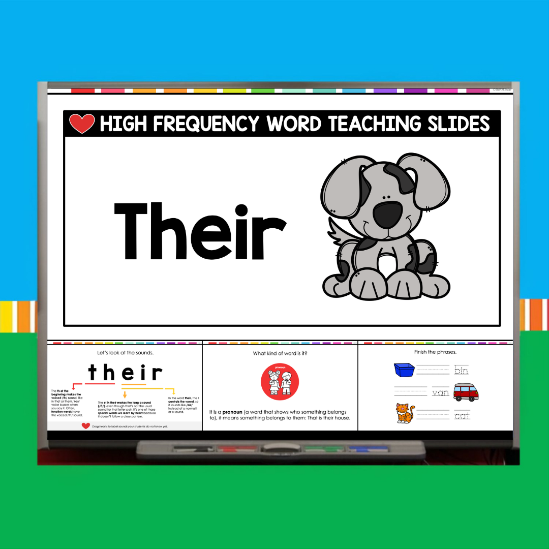 Their Sight Word Teaching Slides - Simply Kinder + Printable Membership