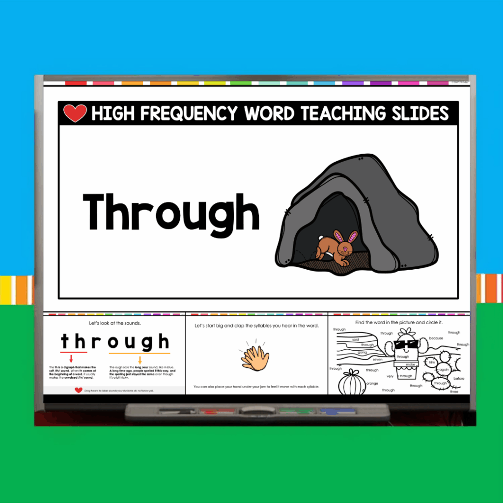 Through Sight Word Teaching Slides - Simply Kinder + Printable Membership