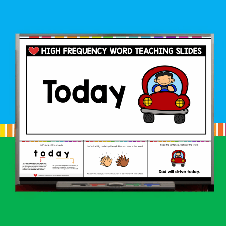 Today Sight Word Teaching Slides - Simply Kinder + Printable Membership