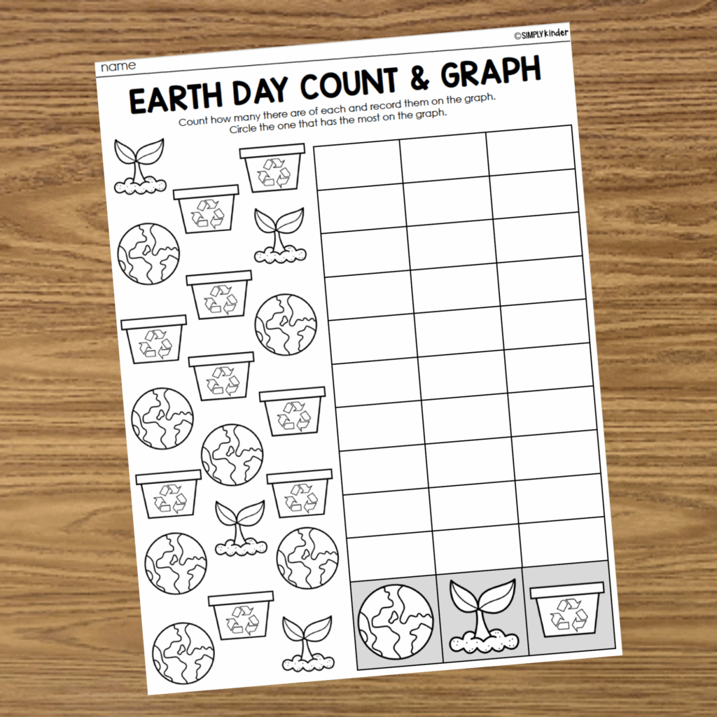 Earth Day Graphing Printable - Simply Kinder + Printable Membership