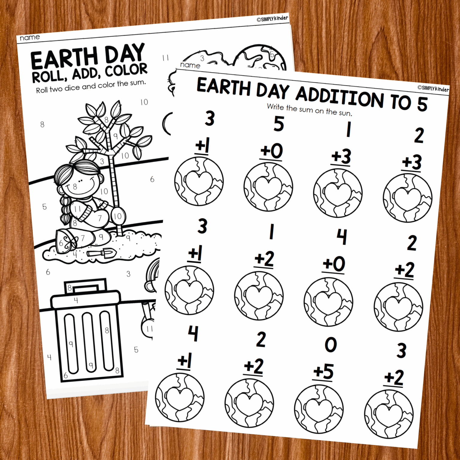 Earth Addition Printables - Simply Kinder + Printable Membership