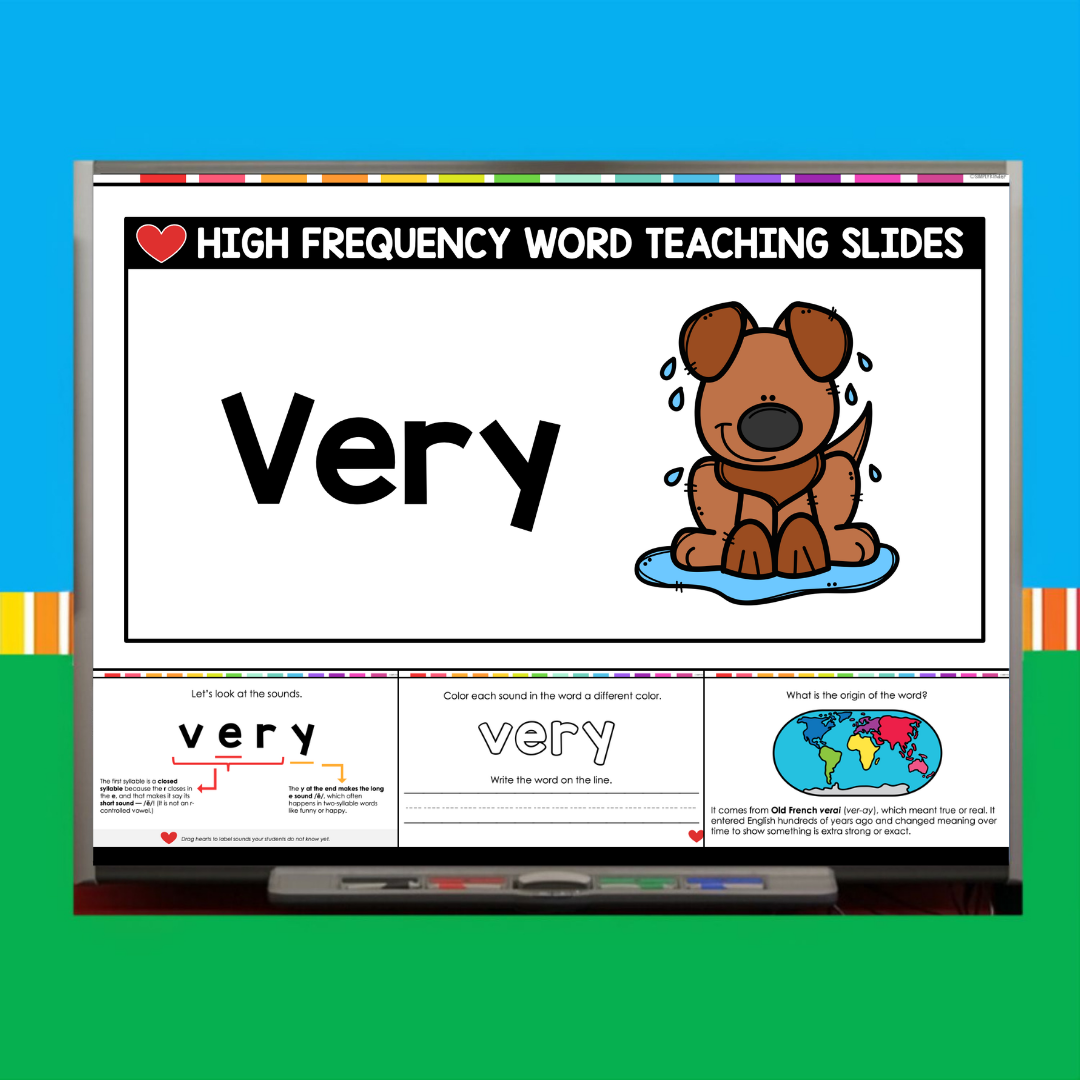 Very Sight Word Teaching Slides - Simply Kinder + Printable Membership