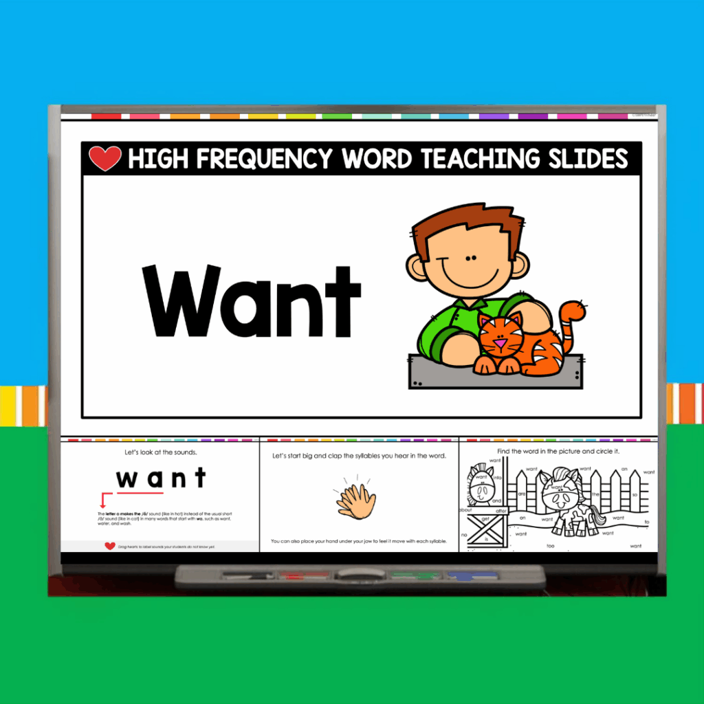 Want Sight Word Teaching Slides - Simply Kinder + Printable Membership