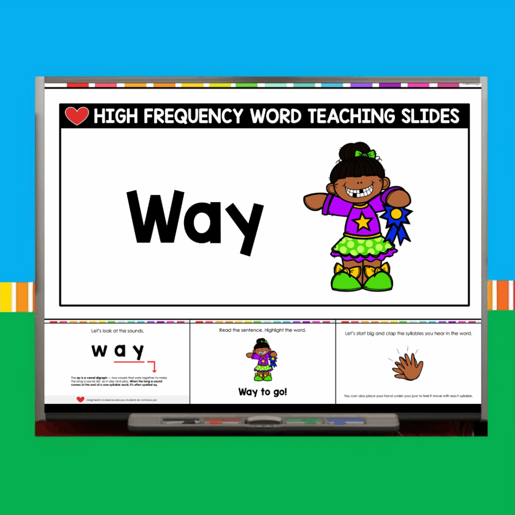 Way Sight Word Teaching Slides - Simply Kinder + Printable Membership