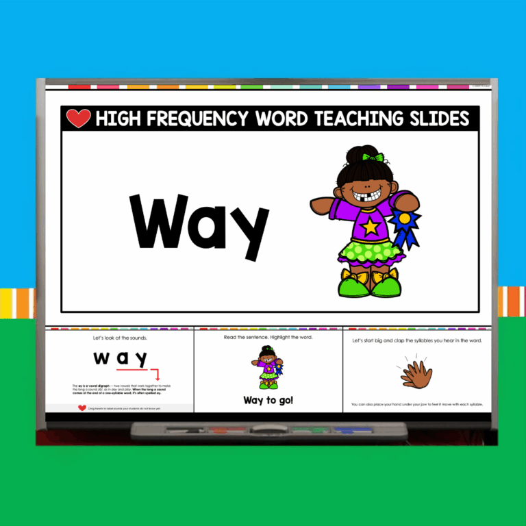 Way Sight Word Teaching Slides - Simply Kinder + Printable Membership