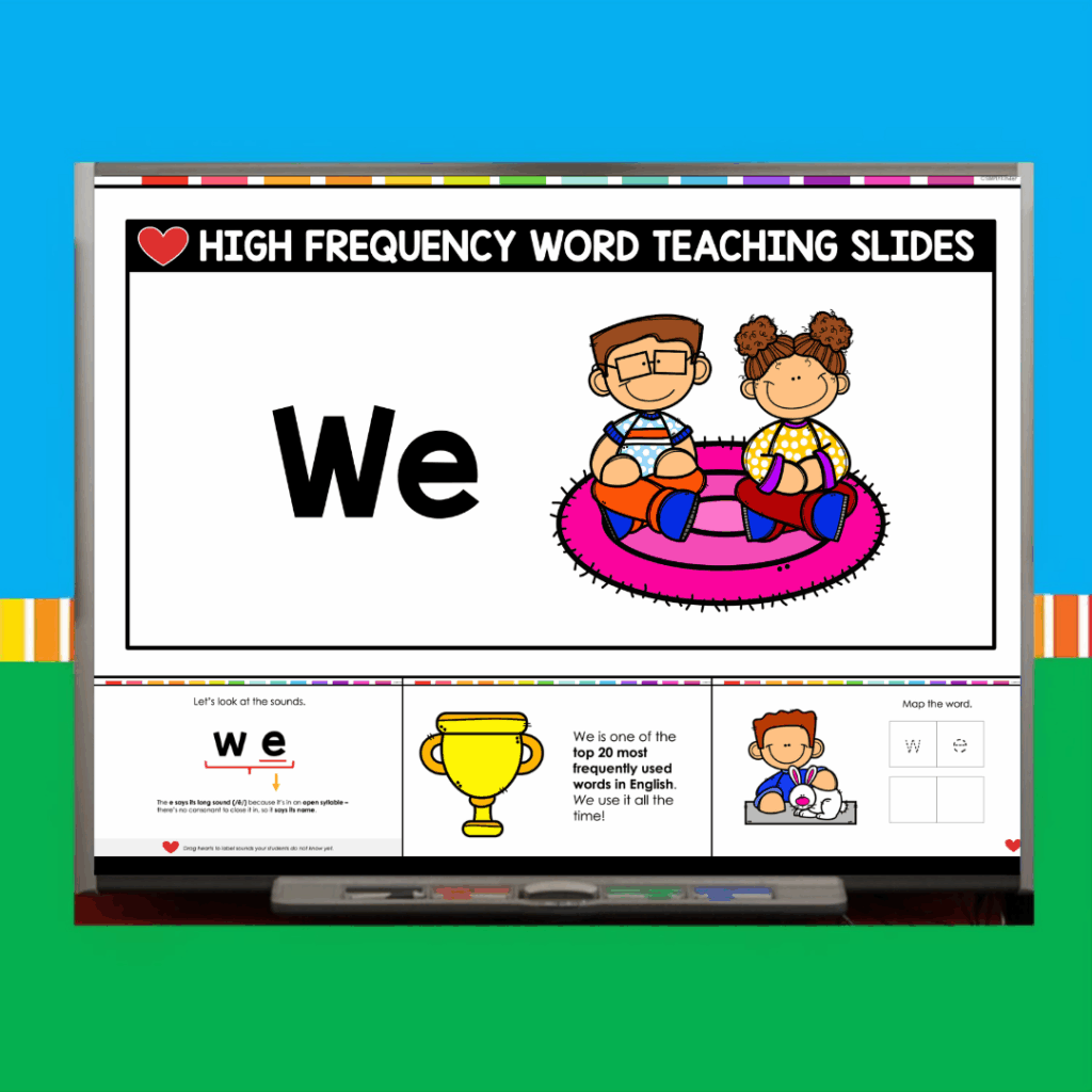 We Sight Word Teaching Slides - Simply Kinder + Printable Membership