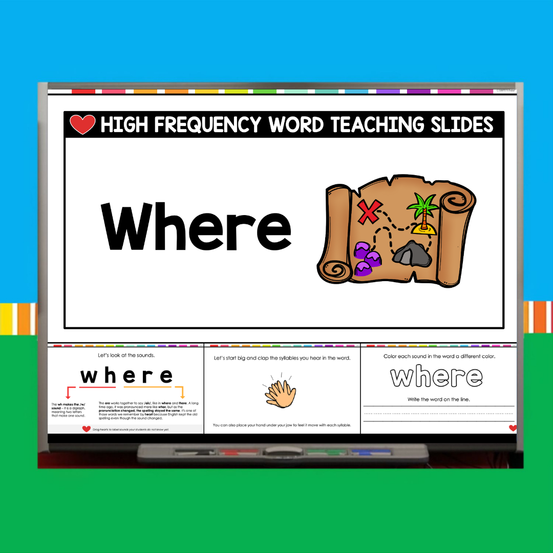 Where Sight Word Teaching Slides - Simply Kinder + Printable Membership