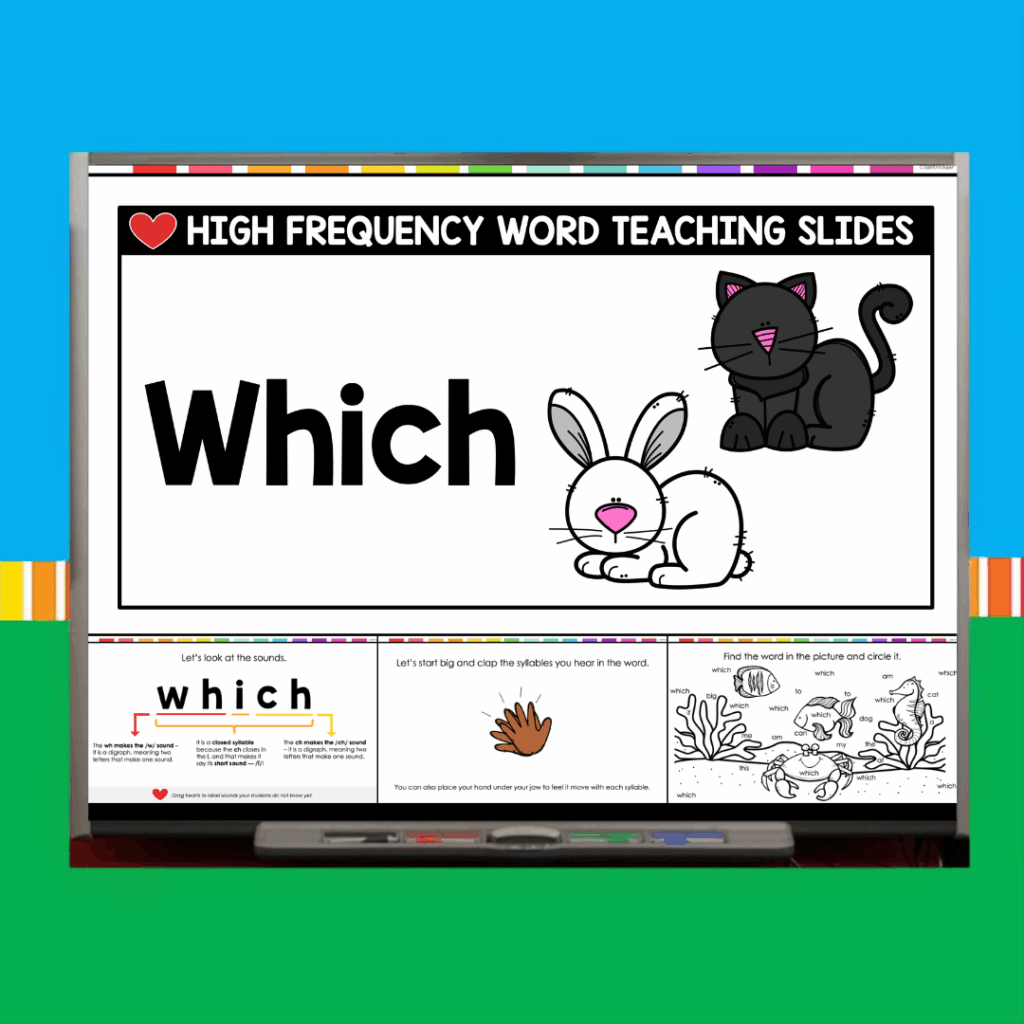 Which Sight Word Teaching Slides - Simply Kinder + Printable Membership