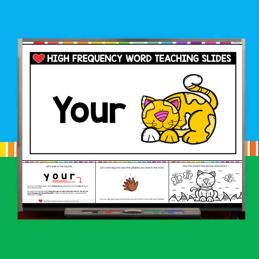 Your Sight Word Teaching Slides - Simply Kinder + Printable Membership