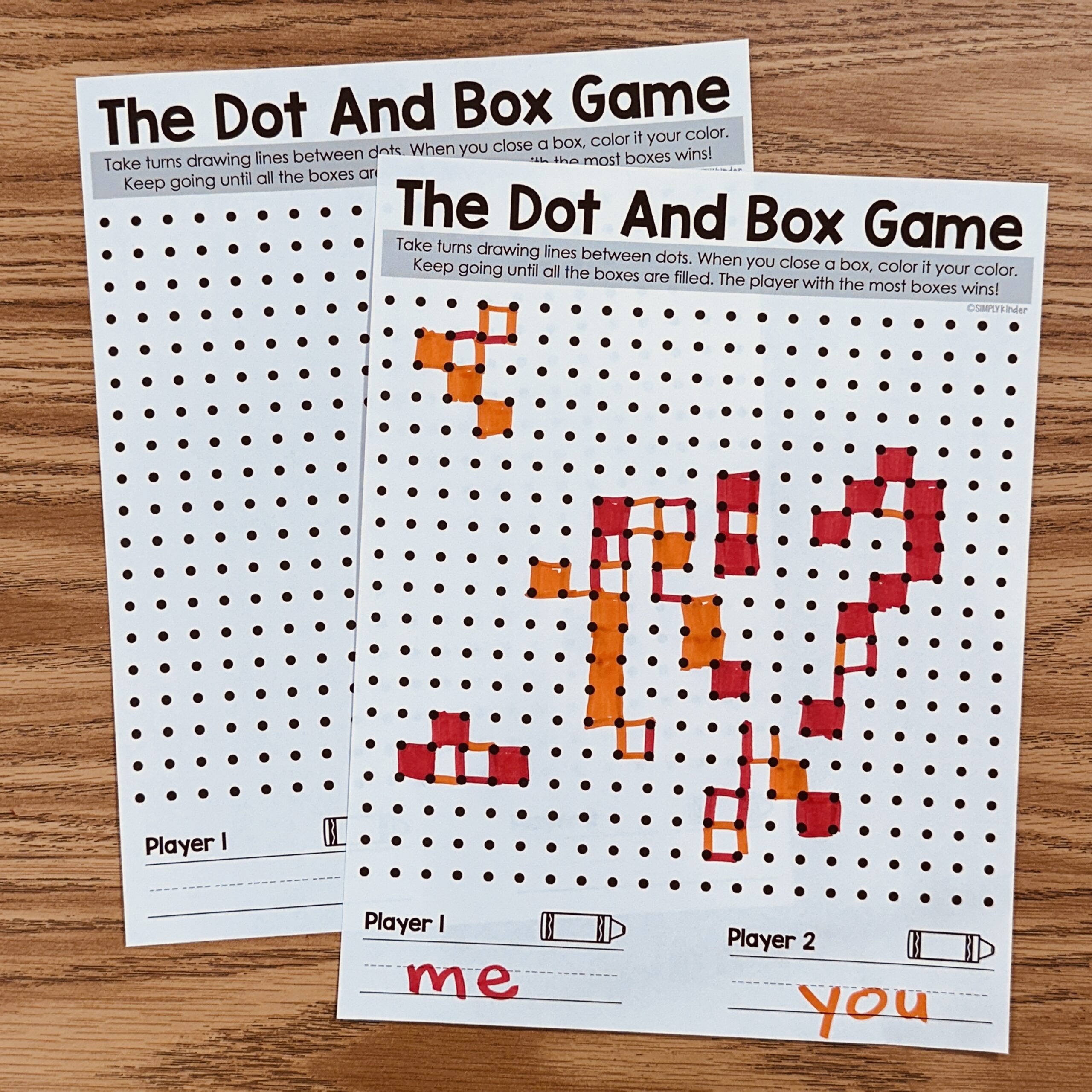 The Dot And Box Game - Simply Kinder + Printable Membership