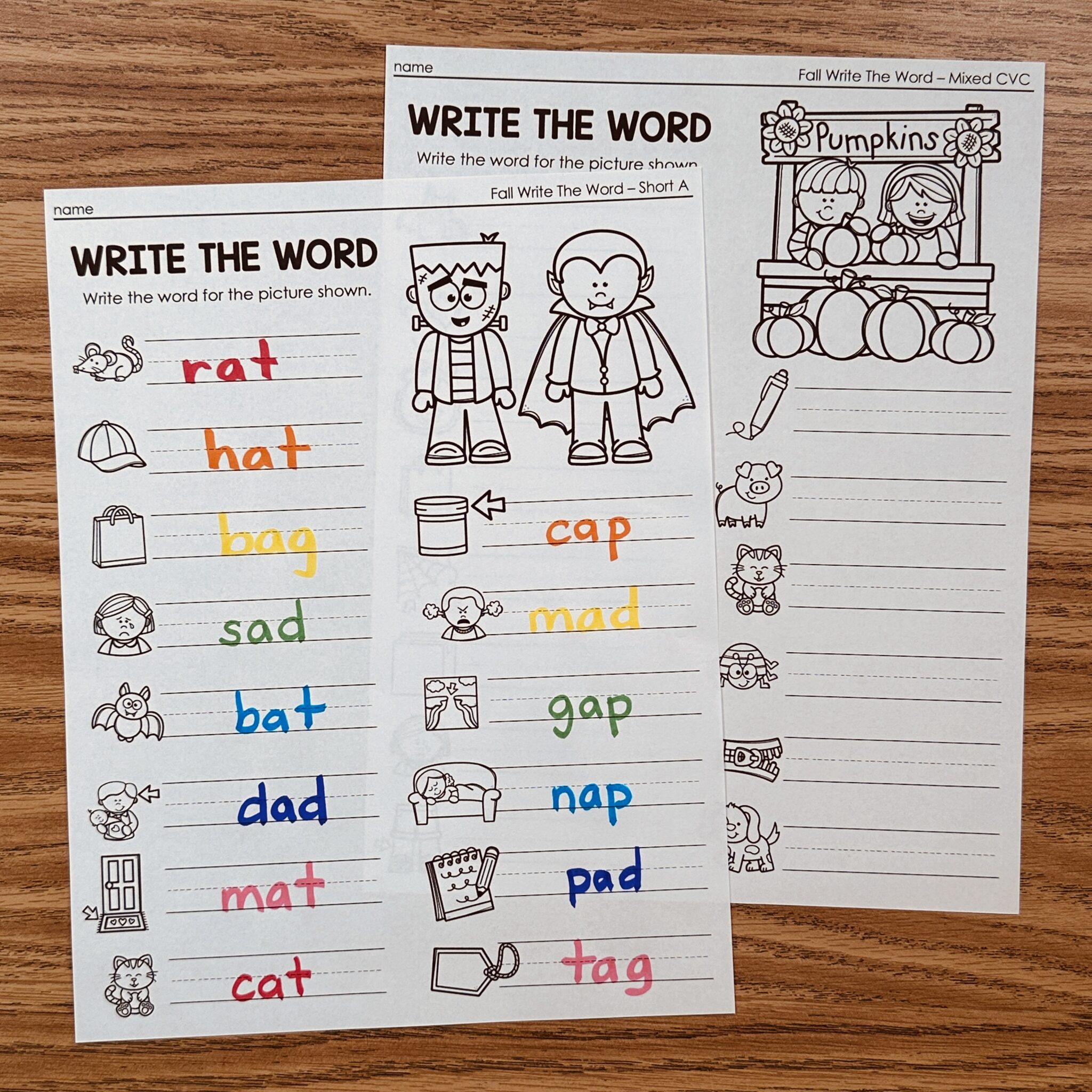 Halloween CVC Write The Word Printables - Simply Kinder + Printable ...