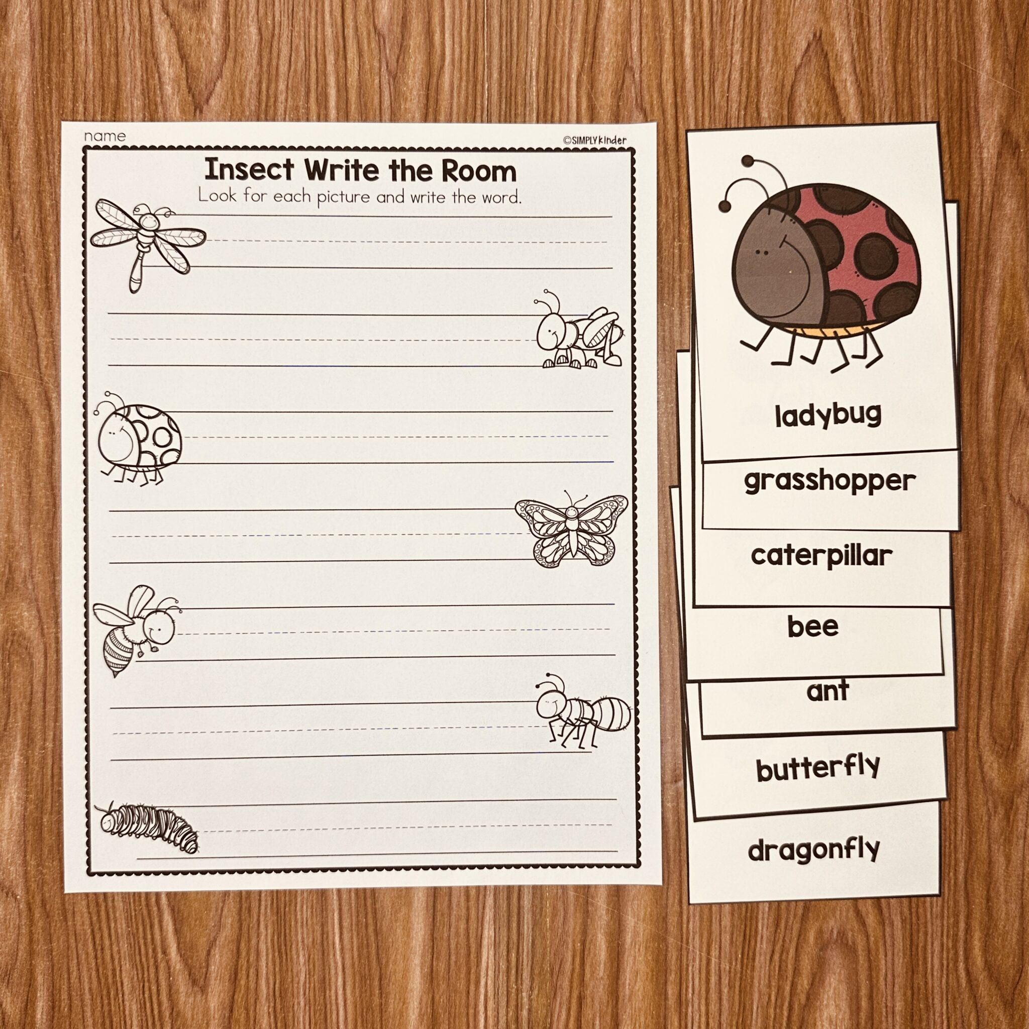 Insects Write the Room Center - Simply Kinder + Printable Membership