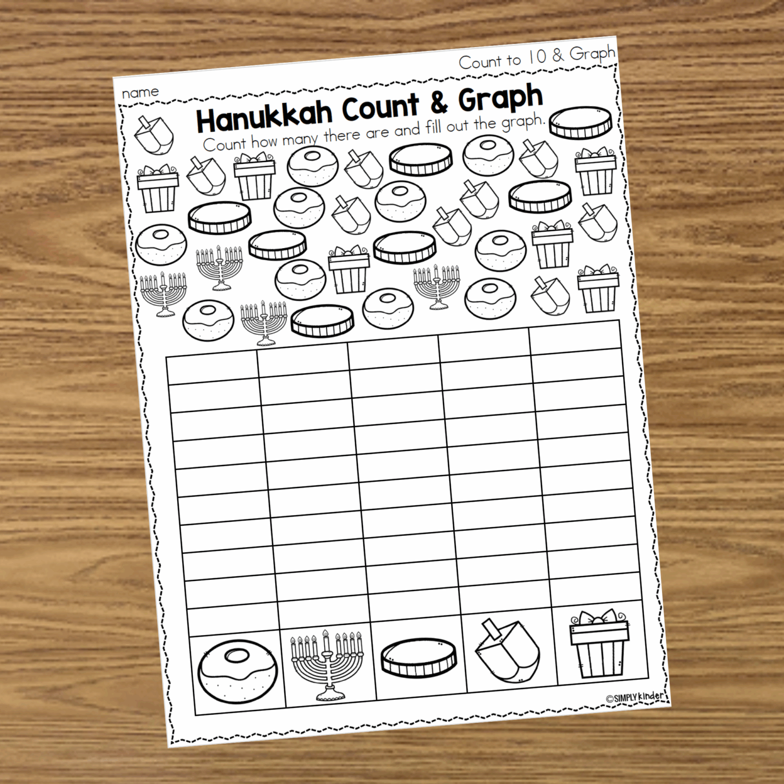 Hanukkah Graphing Printable - Simply Kinder + Printable Membership
