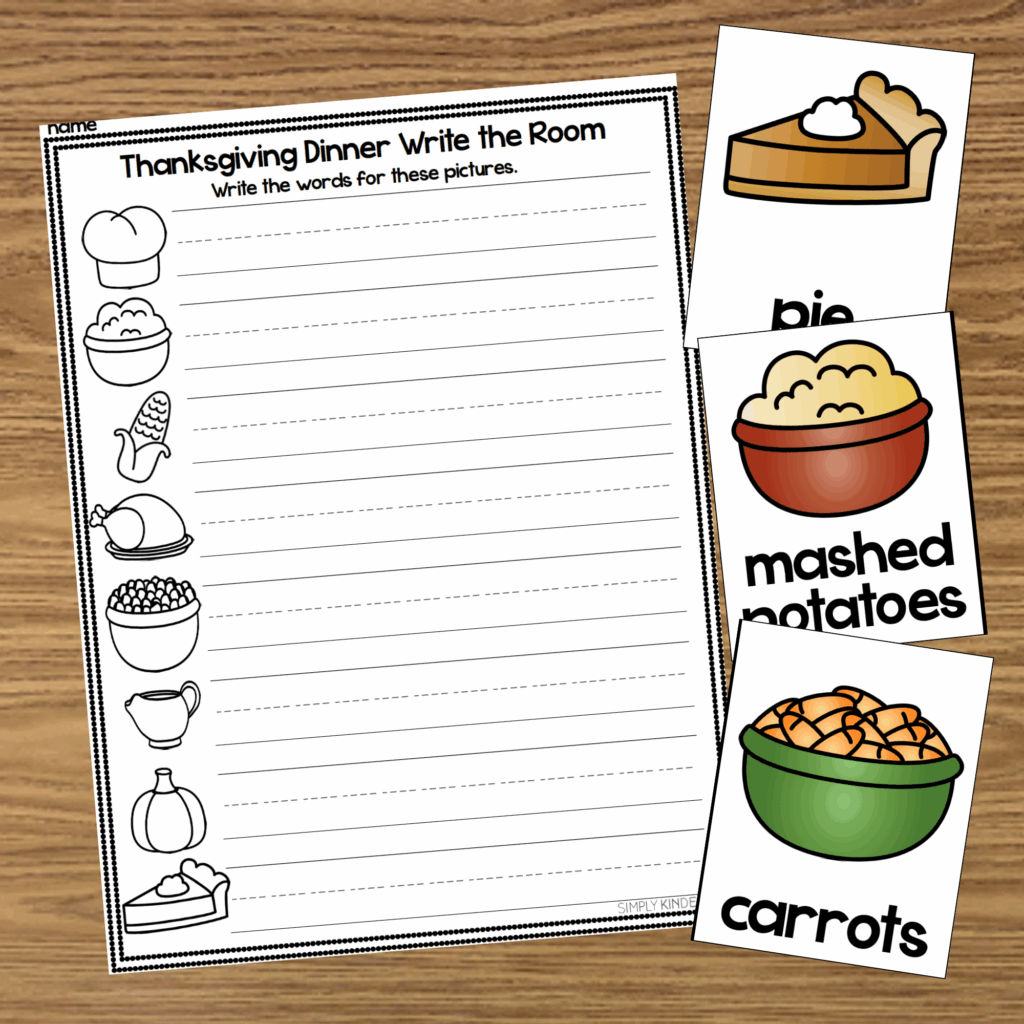 Thanksgiving No Prep Write the Room Center - Simply Kinder + Printable ...