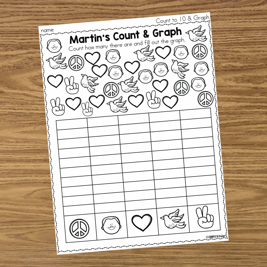 Martin Luther King Graphing Printable - Simply Kinder + Printable ...