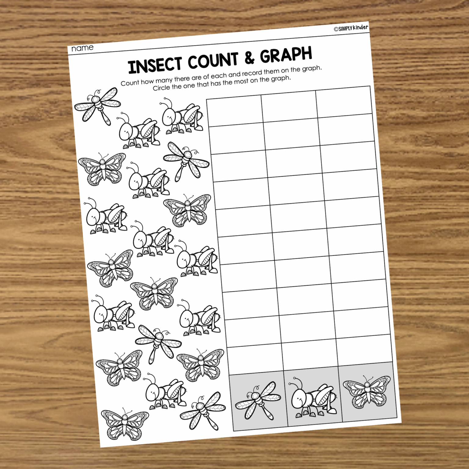 Insects Graph Printable - Simply Kinder + Printable Membership
