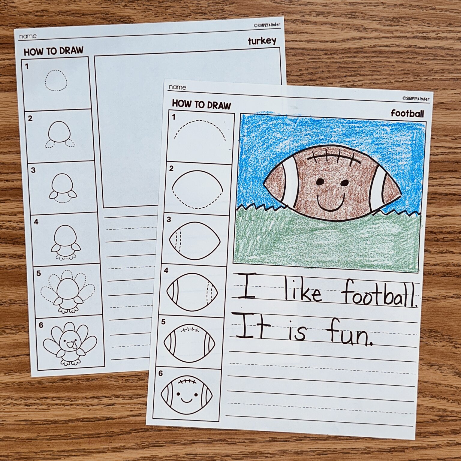 November Directed Drawing Printables - Simply Kinder + Printable Membership