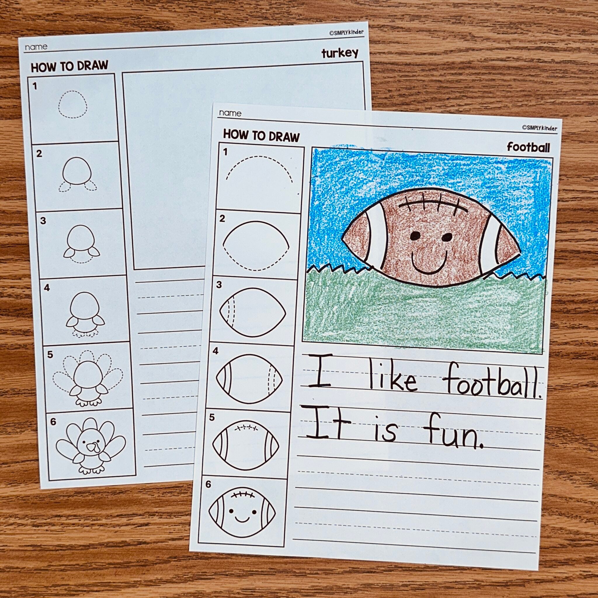November Directed Drawing Printables - Simply Kinder + Printable Membership