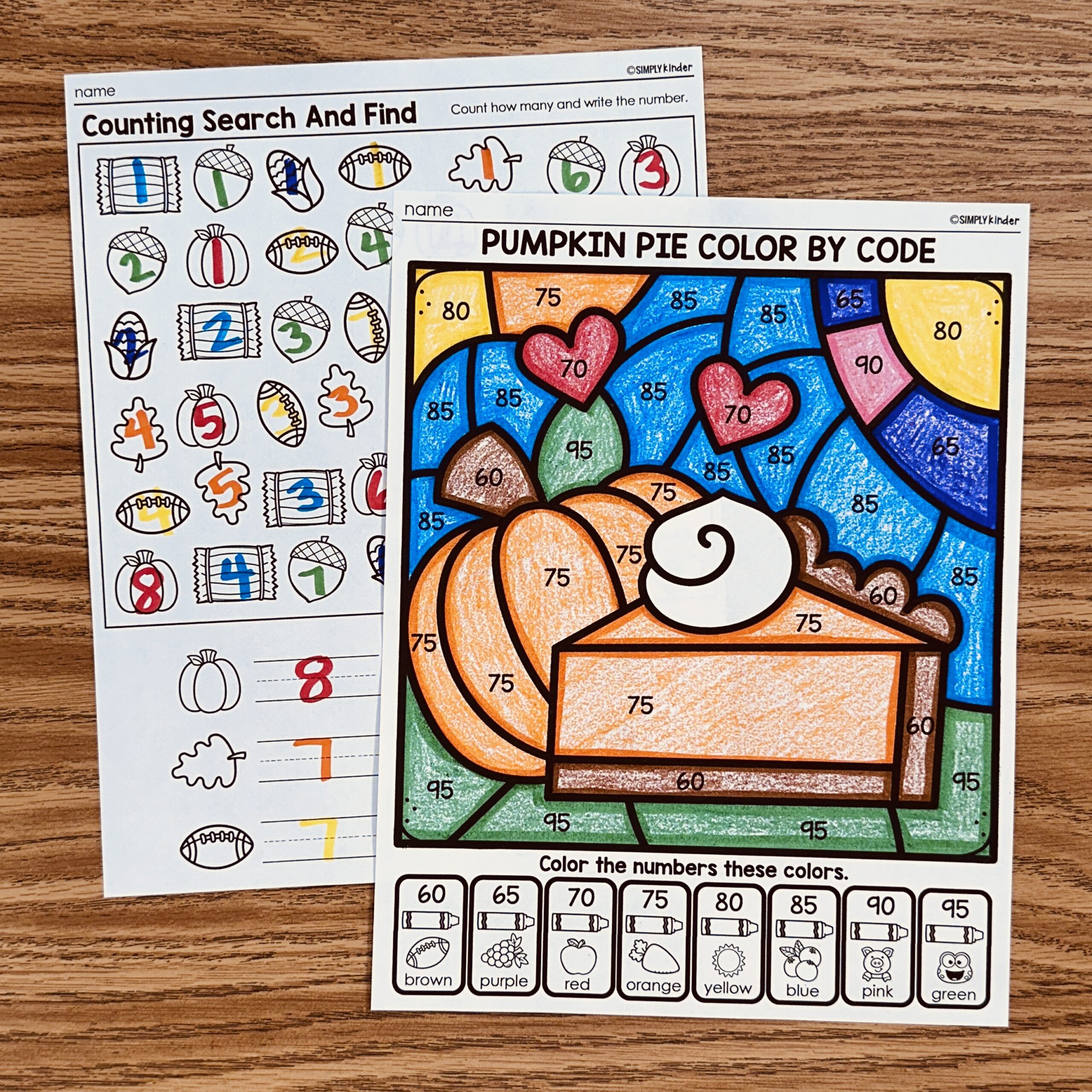 November Counting Printables - Simply Kinder + Printable Membership