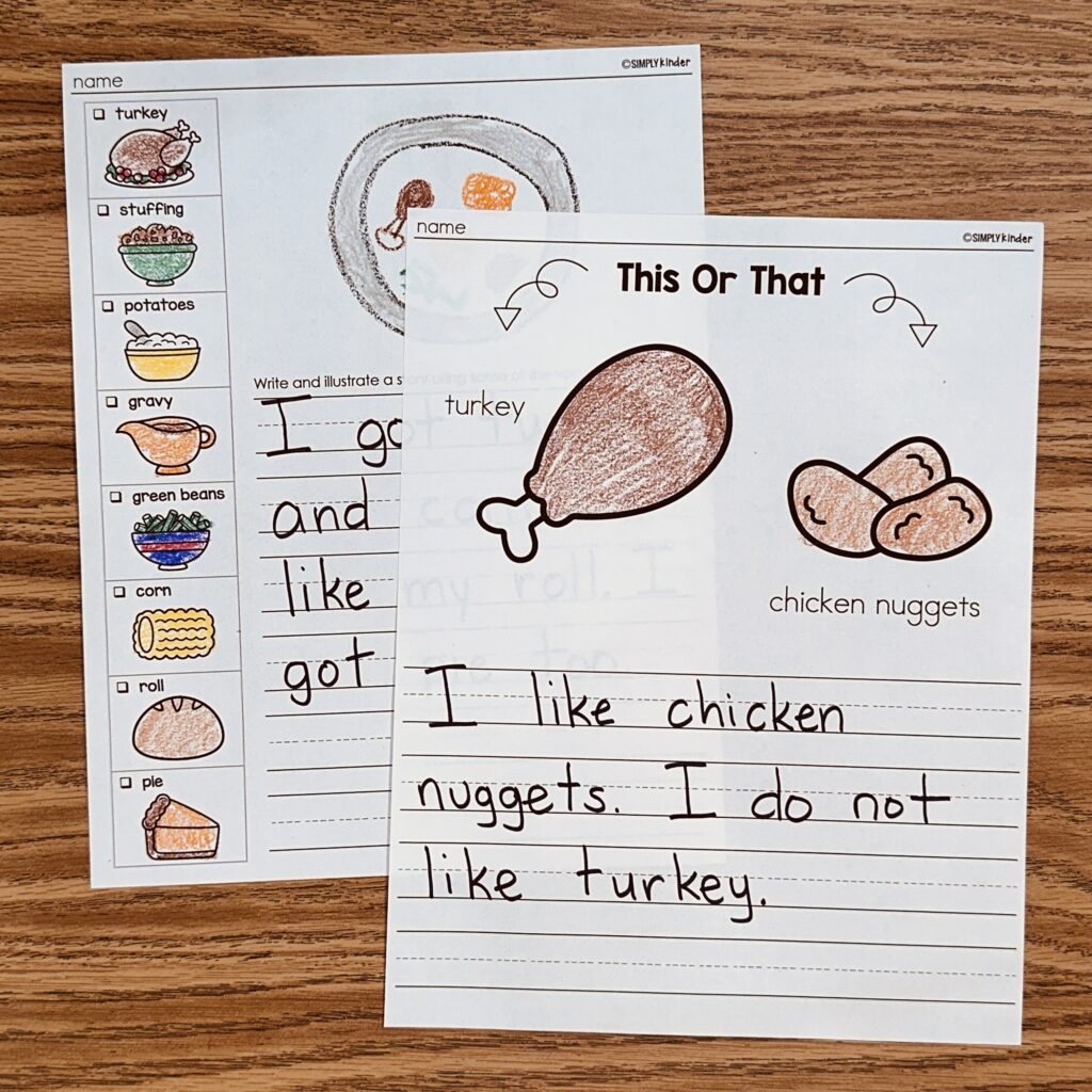November Writing Printables - Simply Kinder + Printable Membership