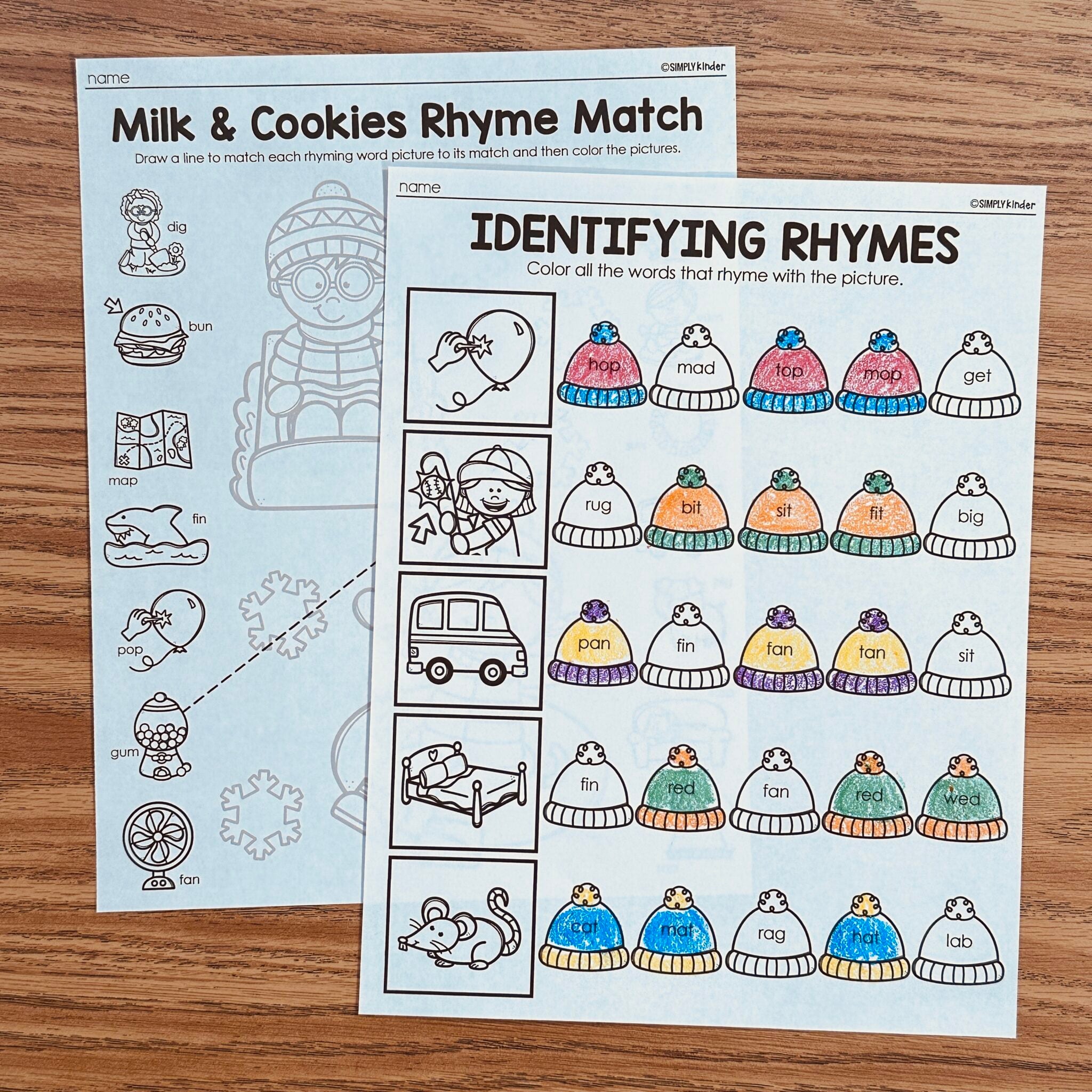 December Rhyming Printables - Simply Kinder + Printable Membership