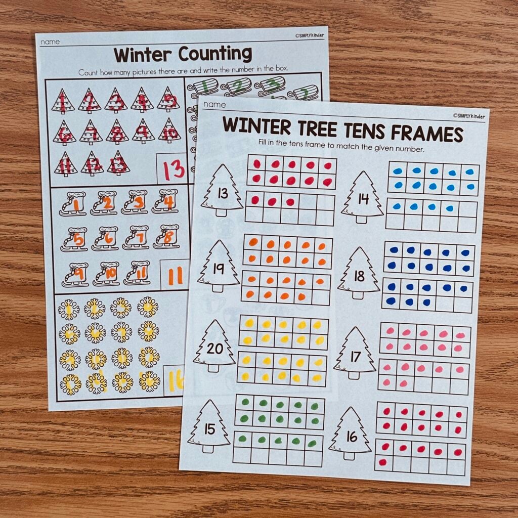 December Counting Printables - Simply Kinder + Printable Membership