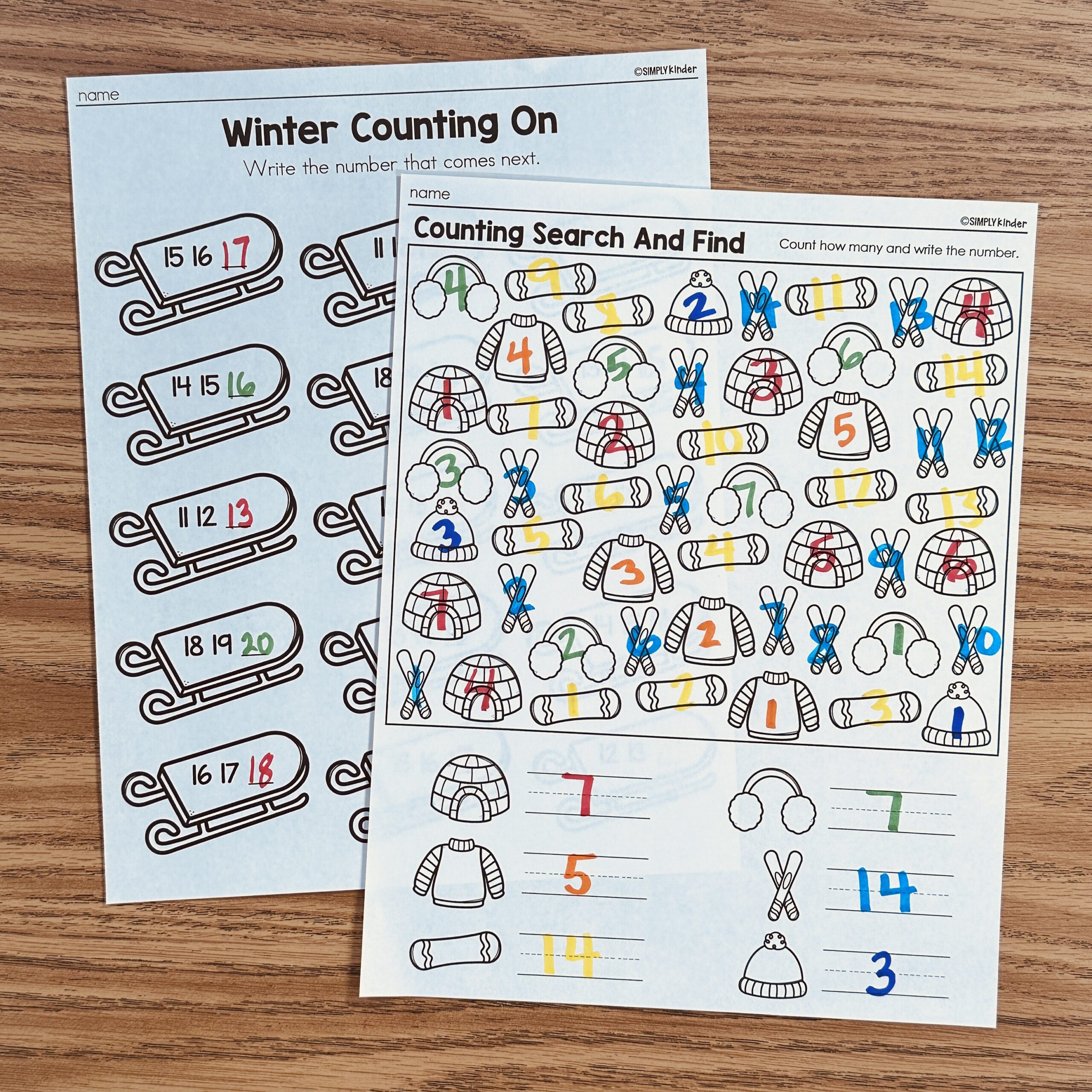December Counting Printables - Simply Kinder + Printable Membership