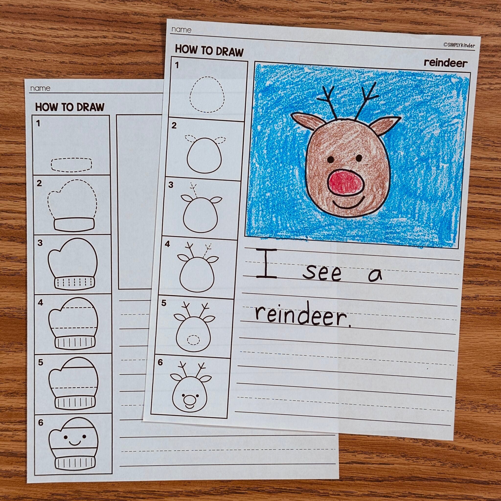 December Directed Drawing Printables - Simply Kinder + Printable Membership