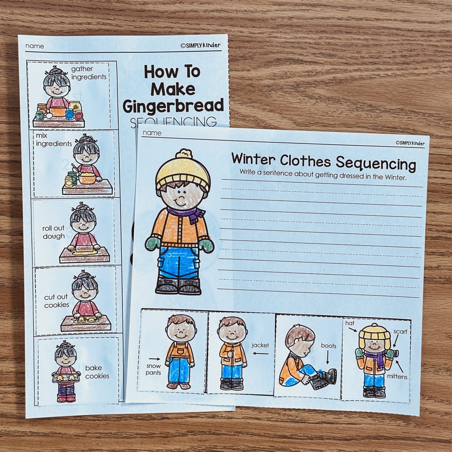 December Sequencing And Sorting Printables - Simply Kinder + Printable ...