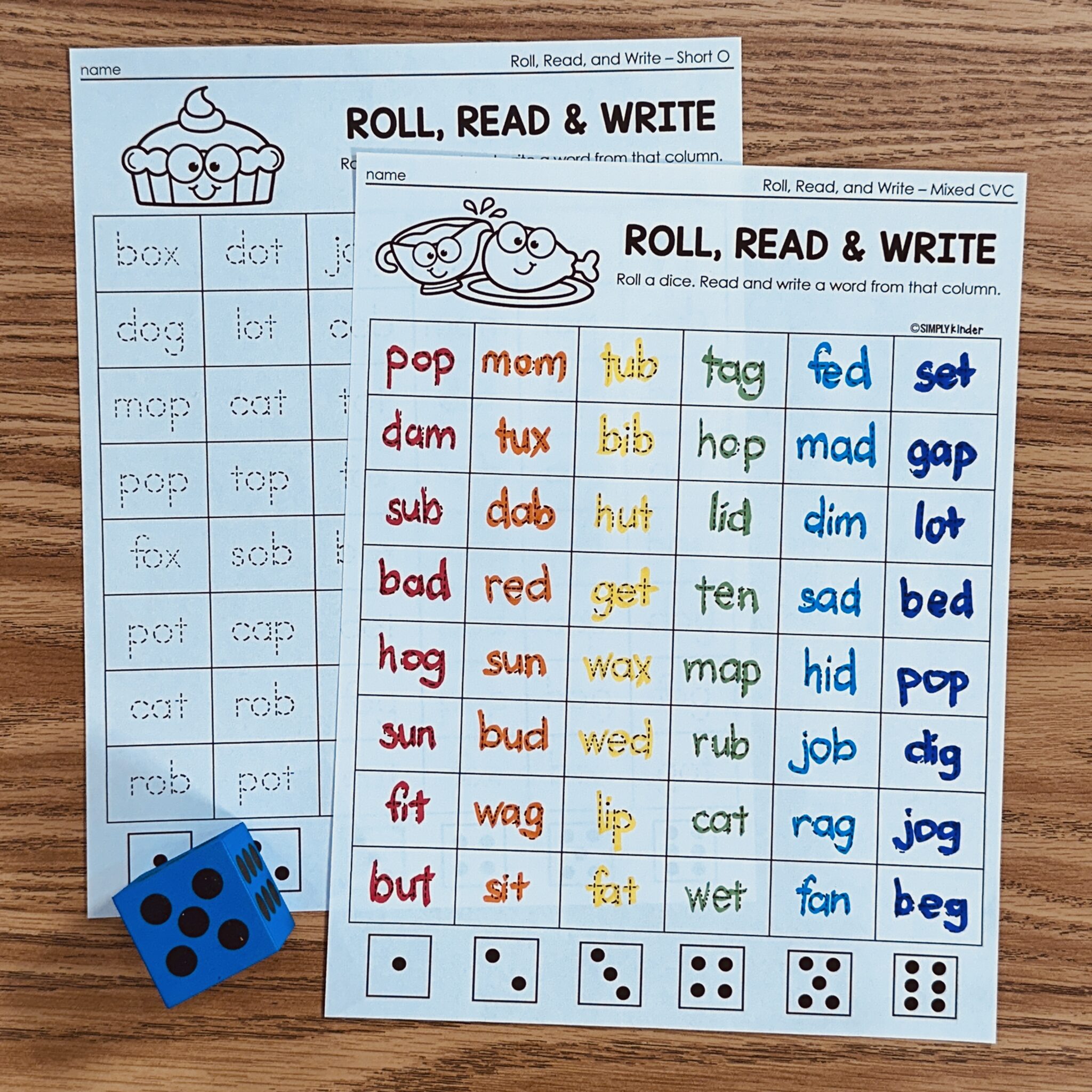 Thanksgiving CVC Roll, Read, And Write - Simply Kinder + Printable ...