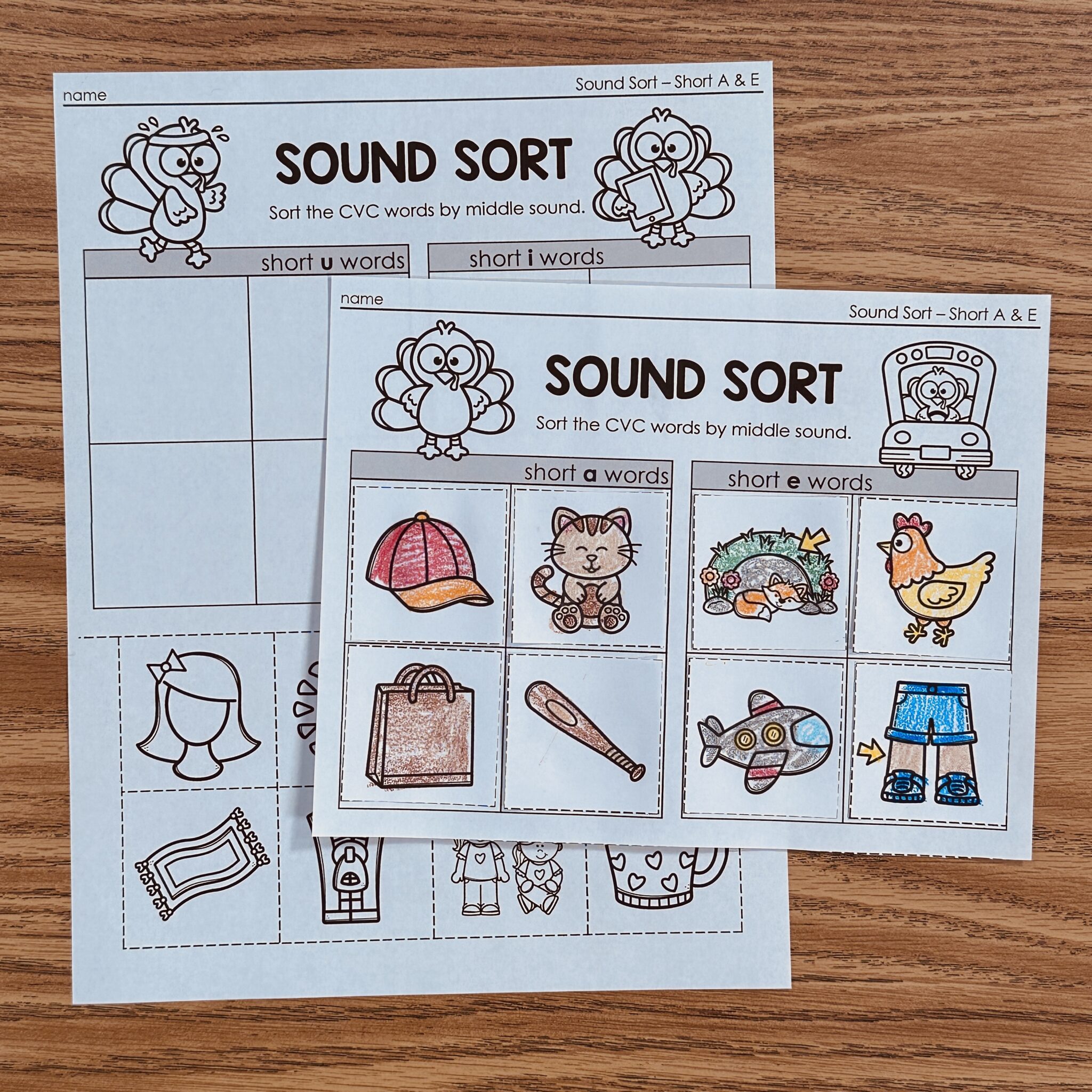 Thanksgiving CVC Sound Sort Printables - Simply Kinder + Printable ...
