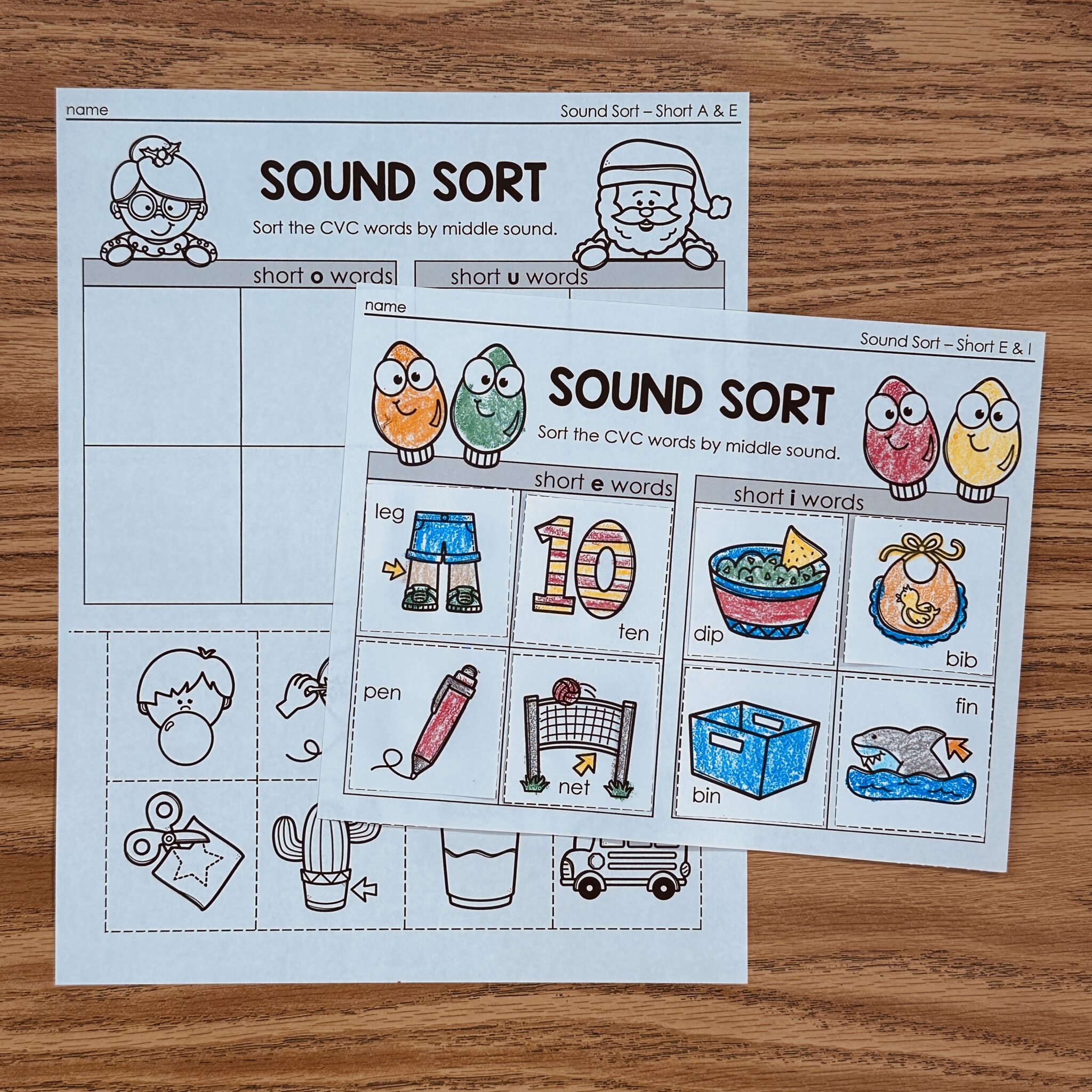Christmas CVC Sound Sort Printables - Simply Kinder + Printable Membership
