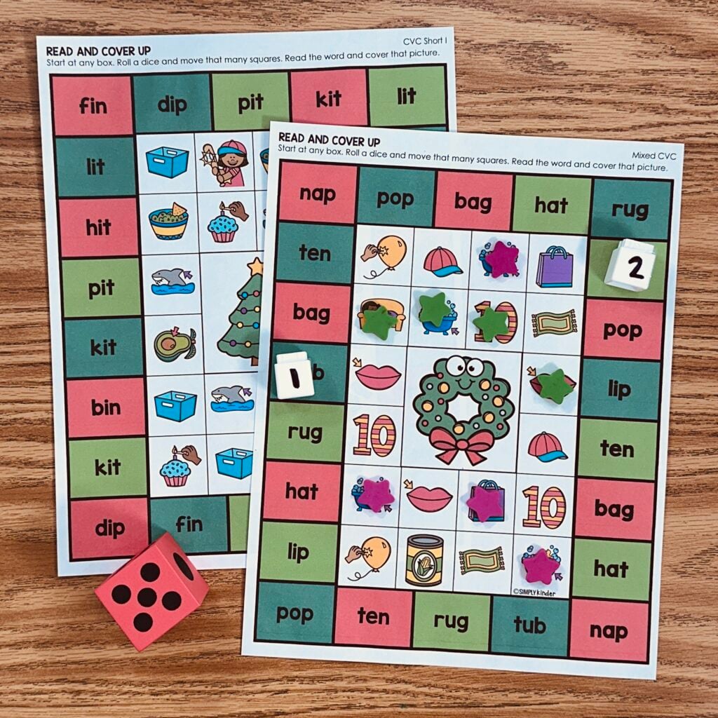 Christmas CVC Read And Cover Up No Prep Game - Simply Kinder ...