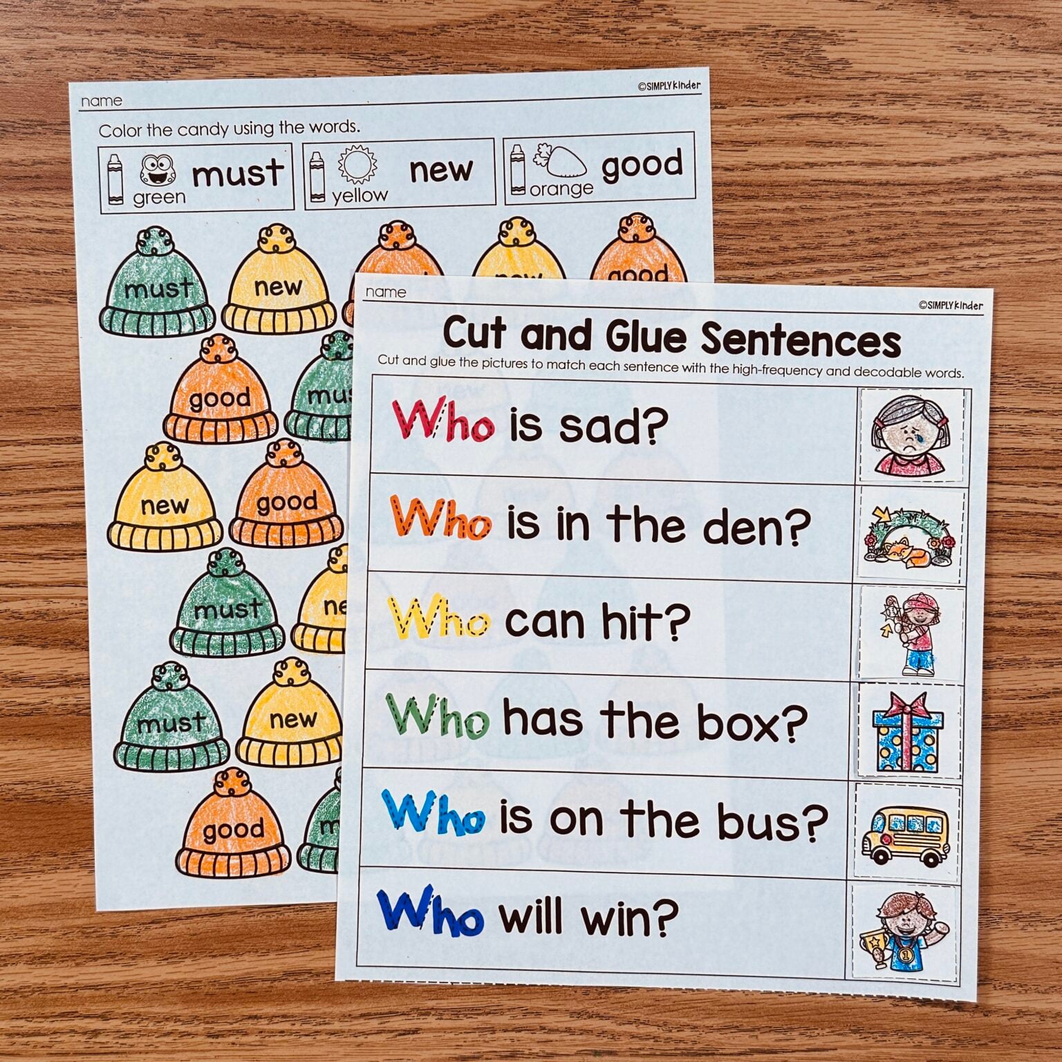 January Sight Word Printables - Simply Kinder + Printable Membership