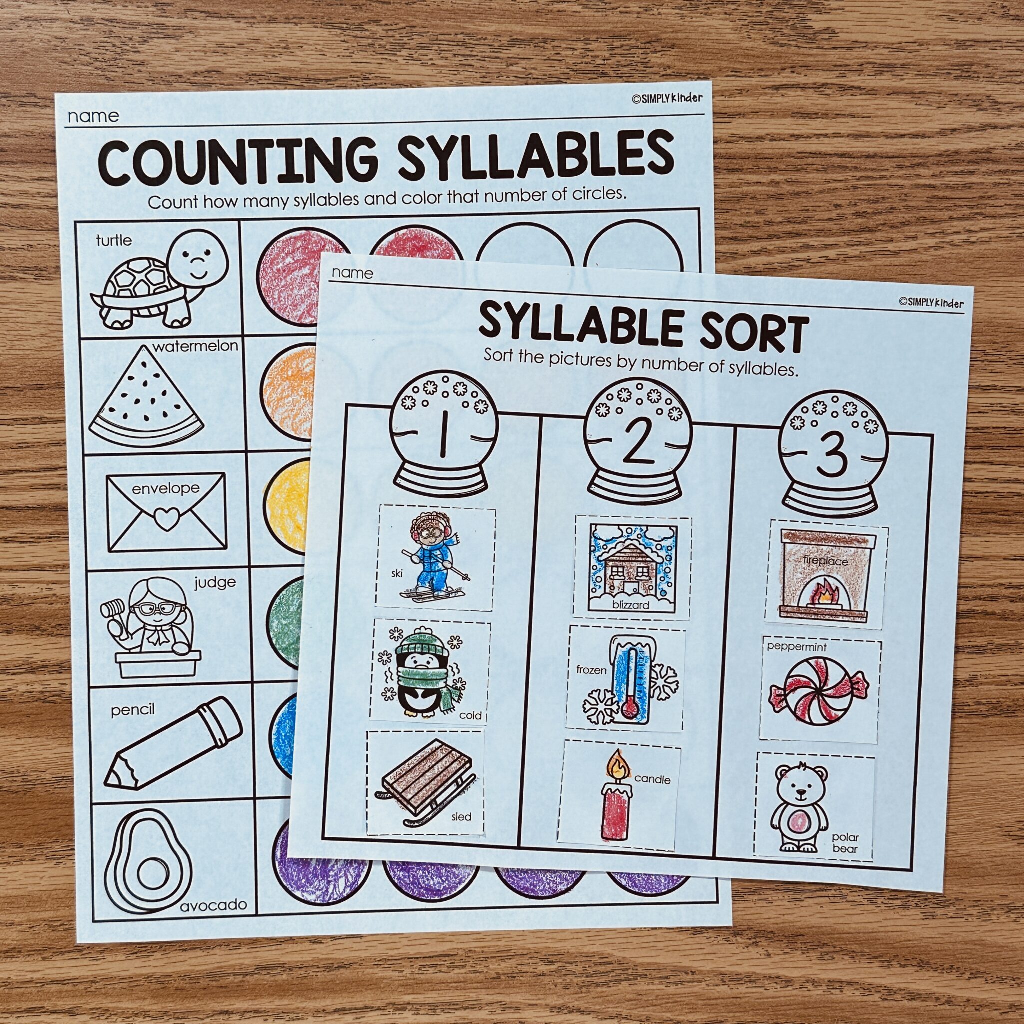 January Syllables Printables - Simply Kinder + Printable Membership