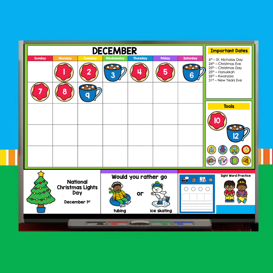 December Morning Meeting Slides First Grade - Simply Kinder + Printable ...