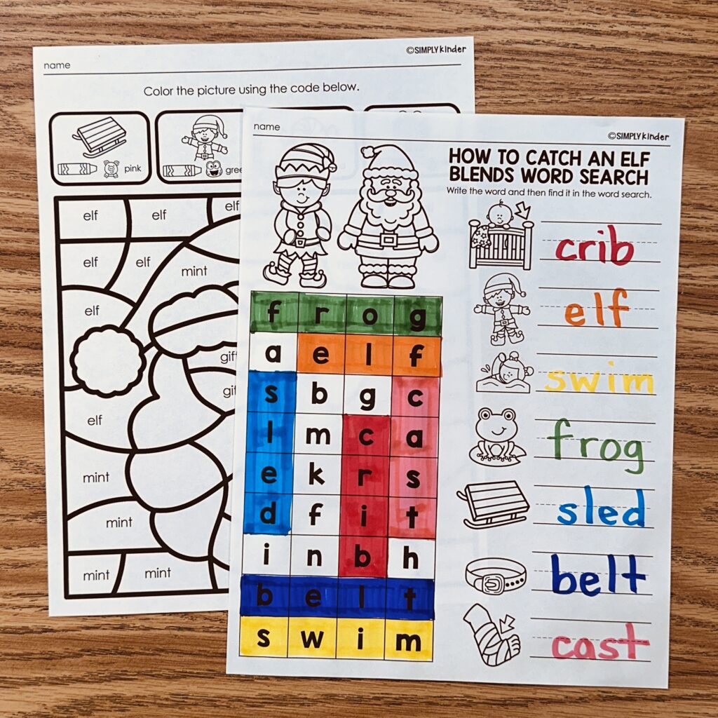 How To Catch An Elf Blends Printables - Simply Kinder + Printable ...