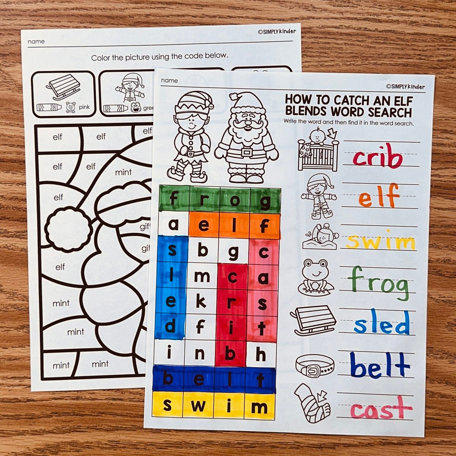 How To Catch An Elf Blends Printables - Simply Kinder + Printable ...