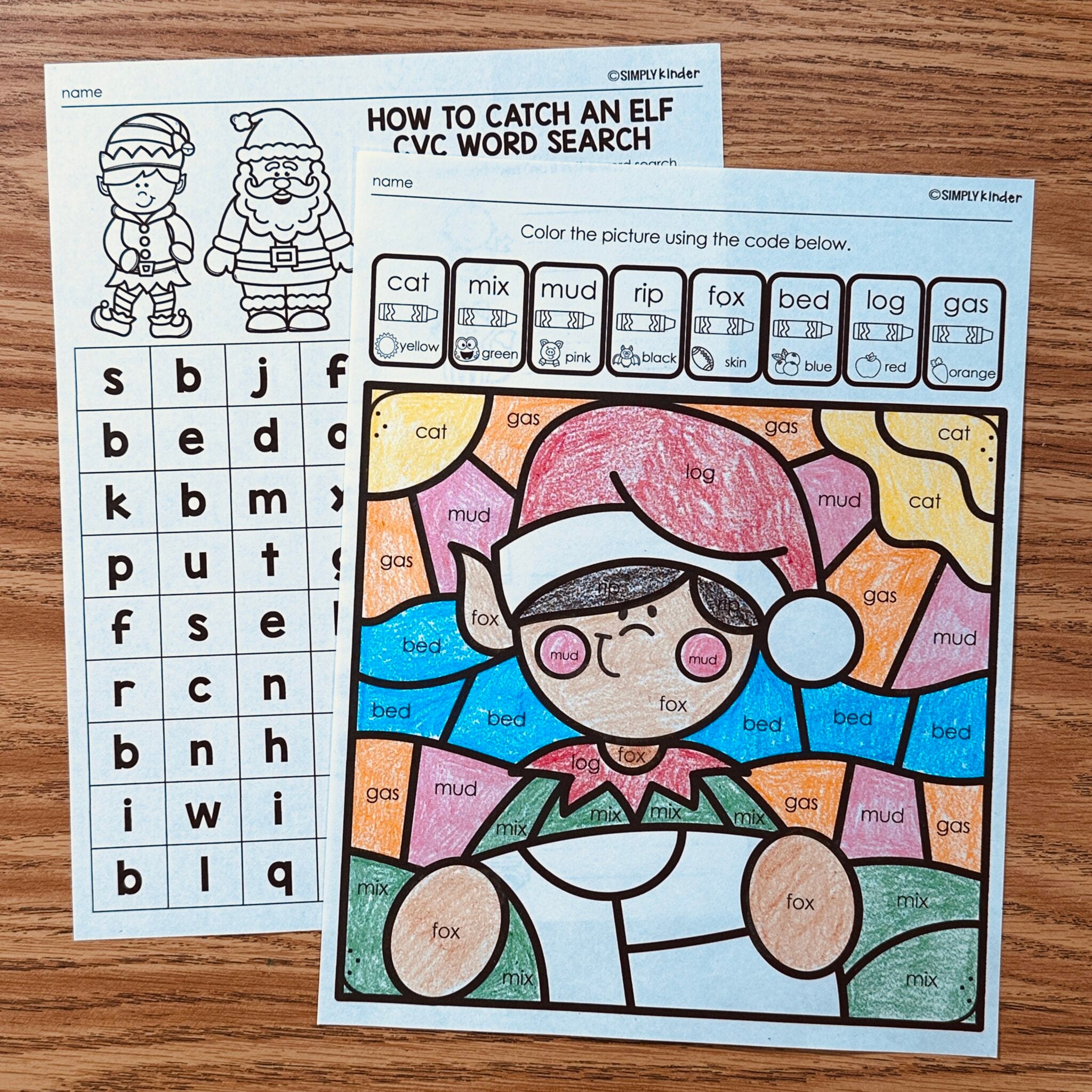 How To Catch An Elf CVC Printables - Simply Kinder + Printable Membership