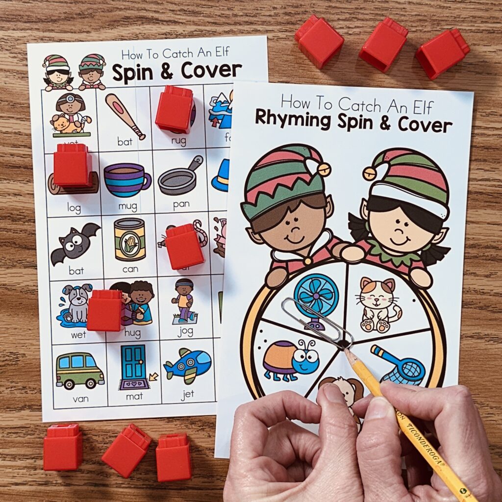 How To Catch An Elf Rhyming Center - Simply Kinder + Printable Membership