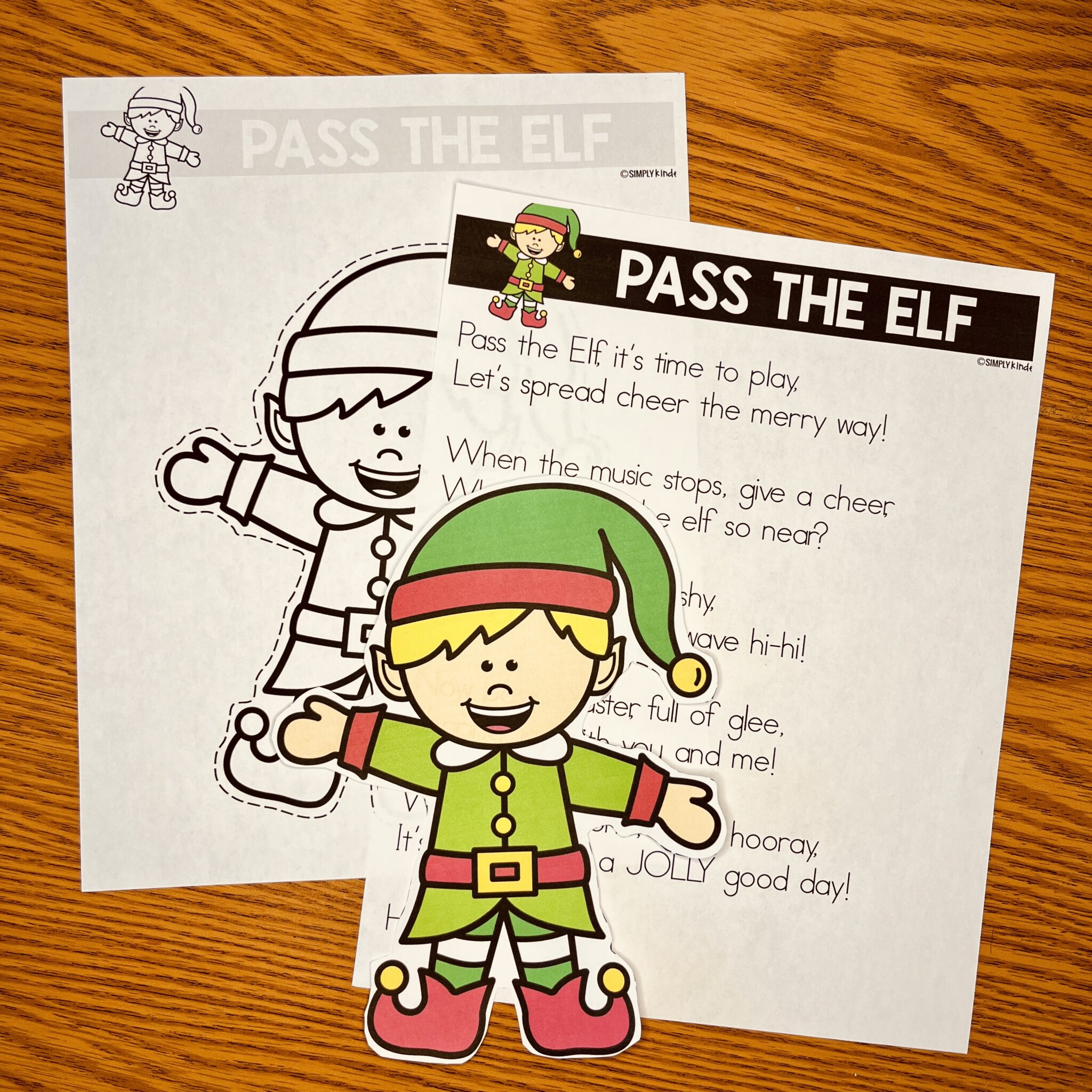 FREE Pass the Elf Poem - Simply Kinder + Printable Membership