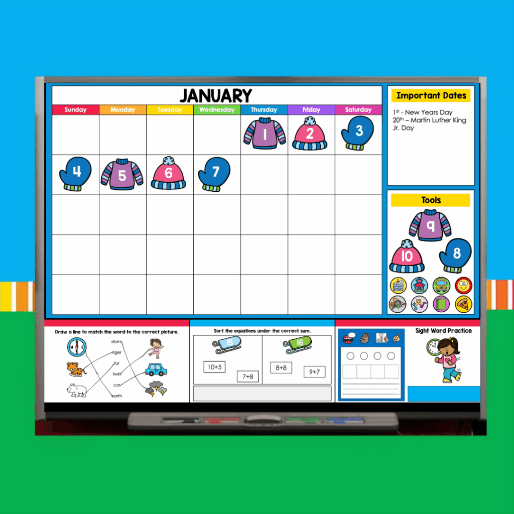January Morning Meeting Slides First Grade - Simply Kinder + Printable ...