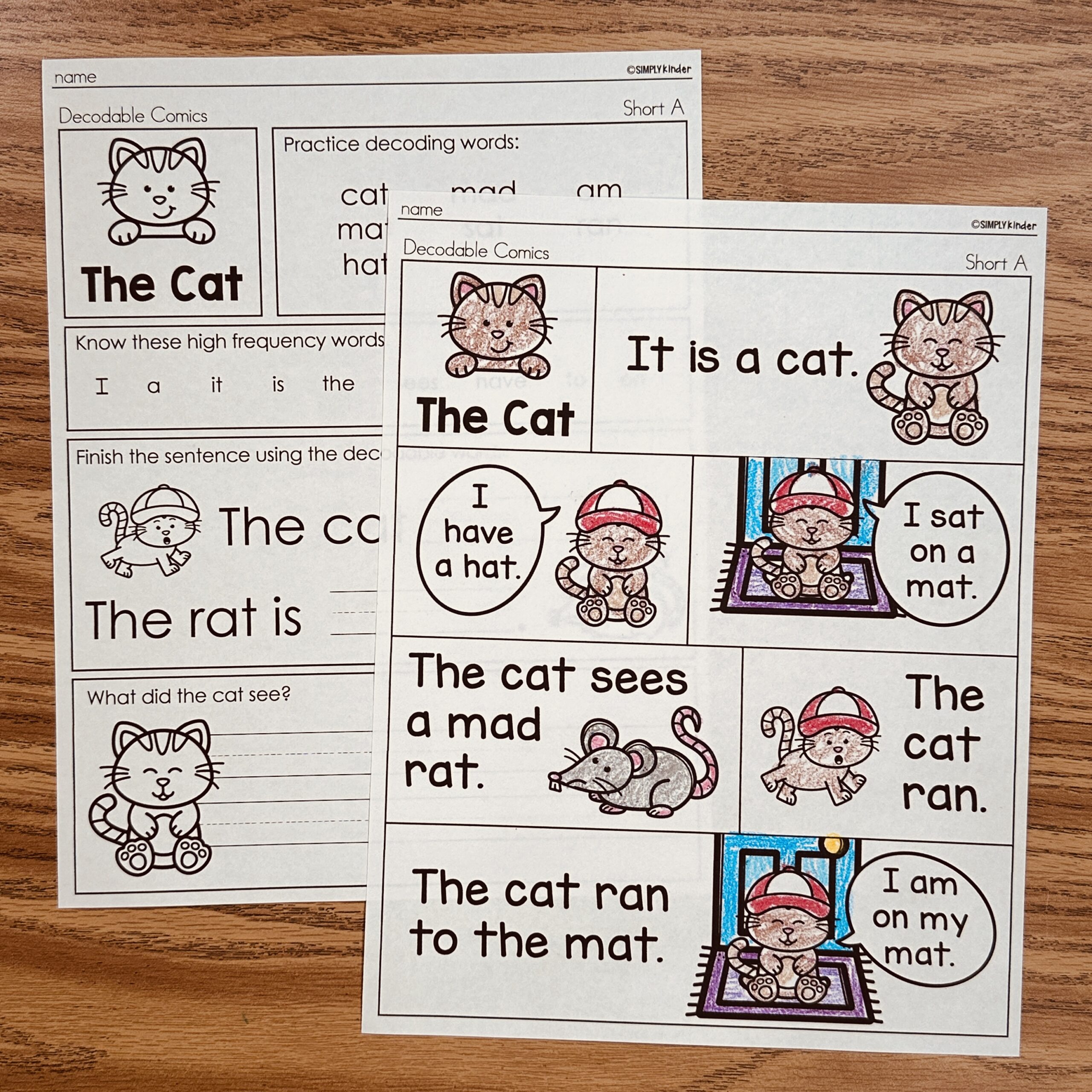 Short A Decodable Comics - Simply Kinder + Printable Membership
