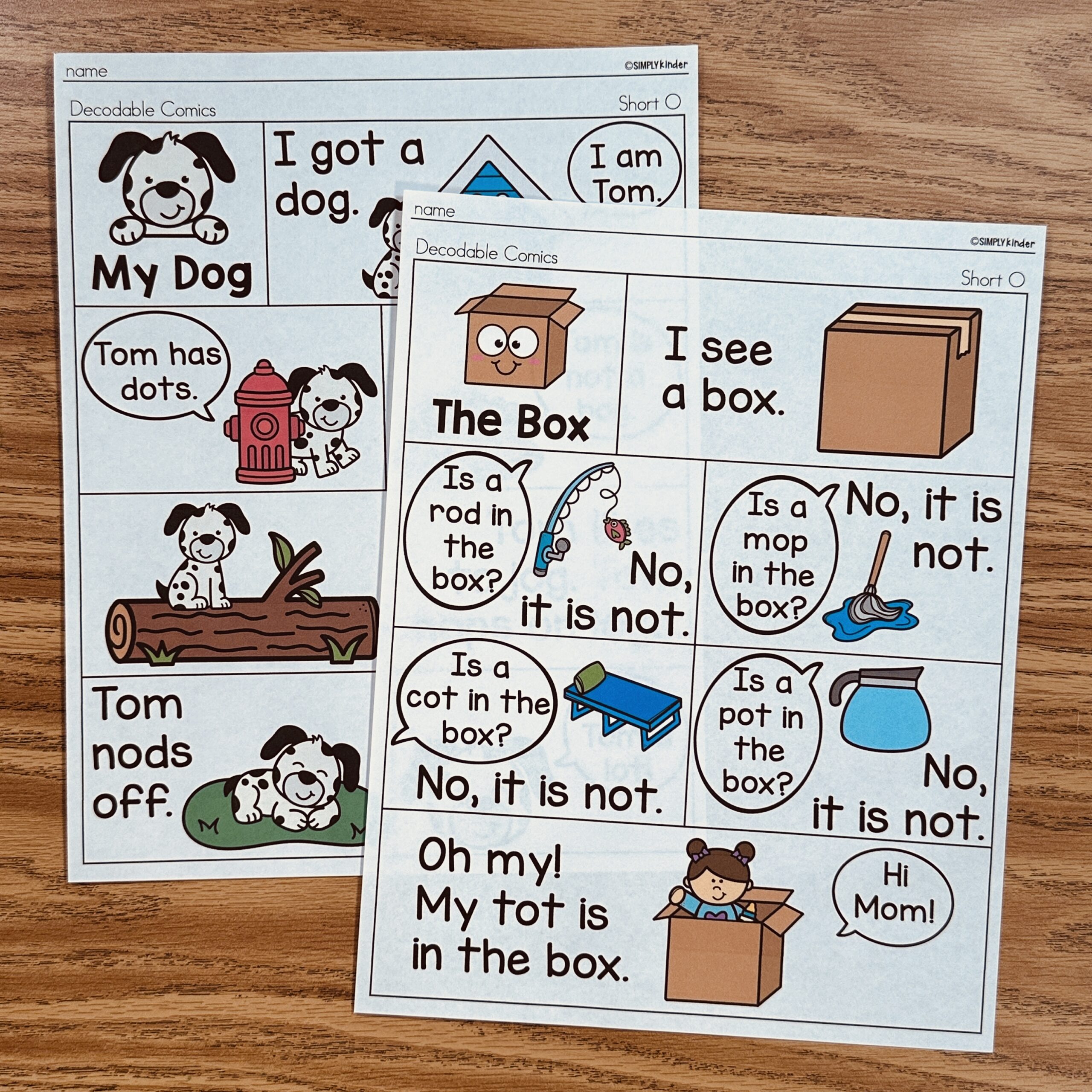 Short O Decodable Comics - Simply Kinder + Printable Membership