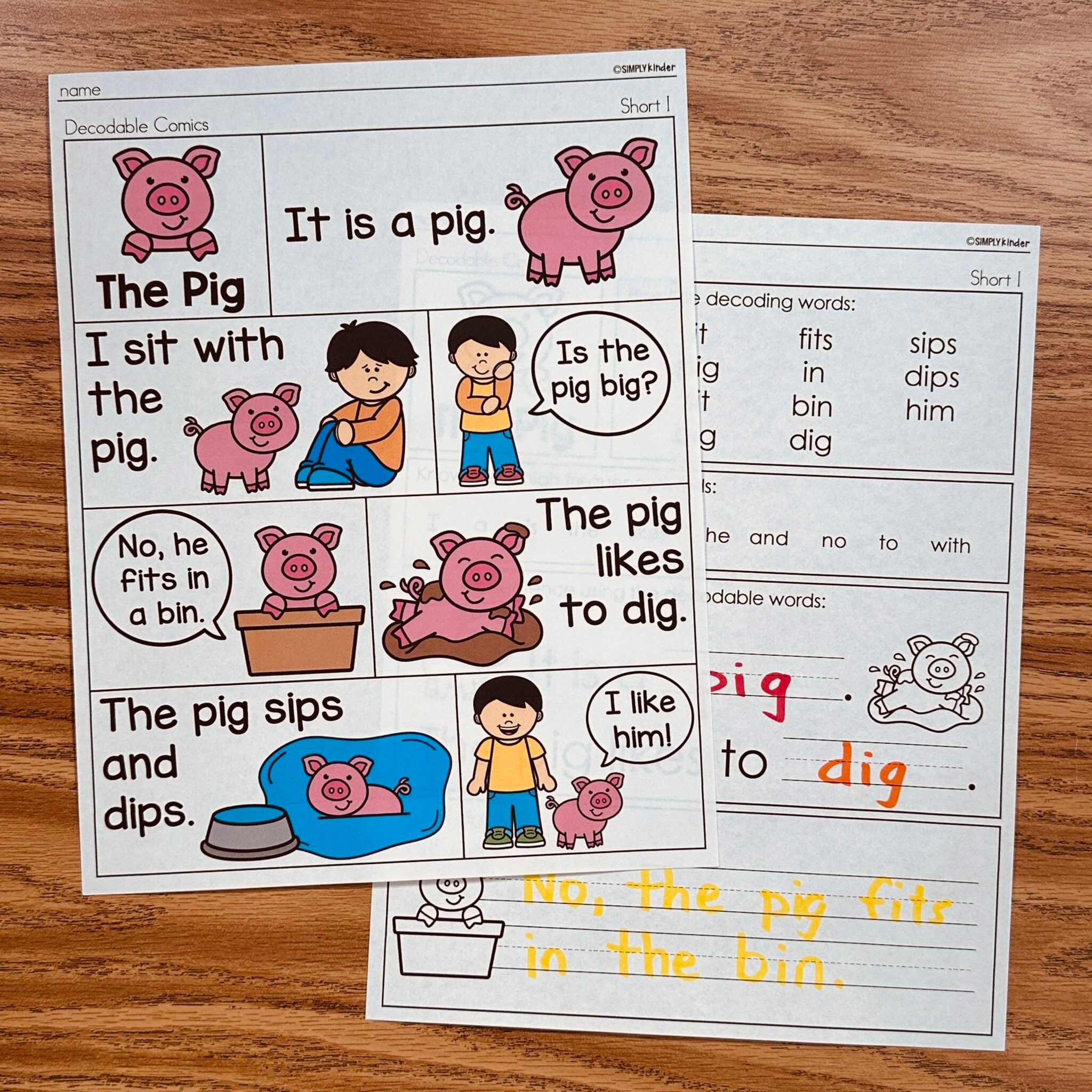 Short I Decodable Comics - Simply Kinder + Printable Membership