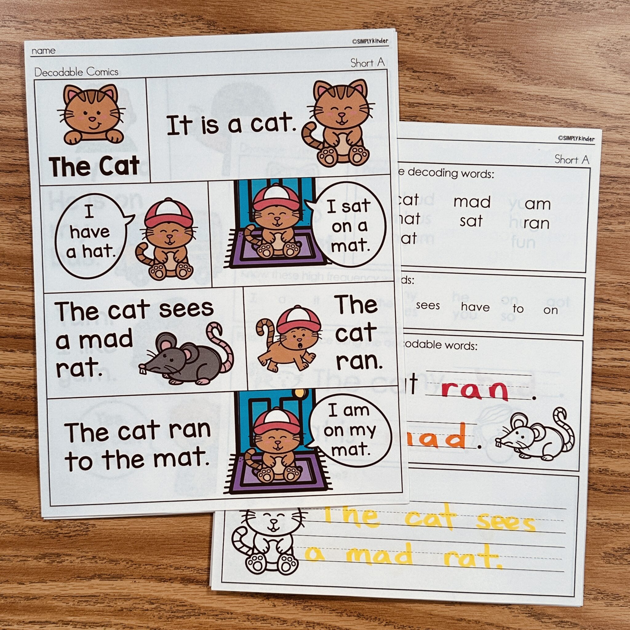 Short A Decodable Comics - Simply Kinder + Printable Membership