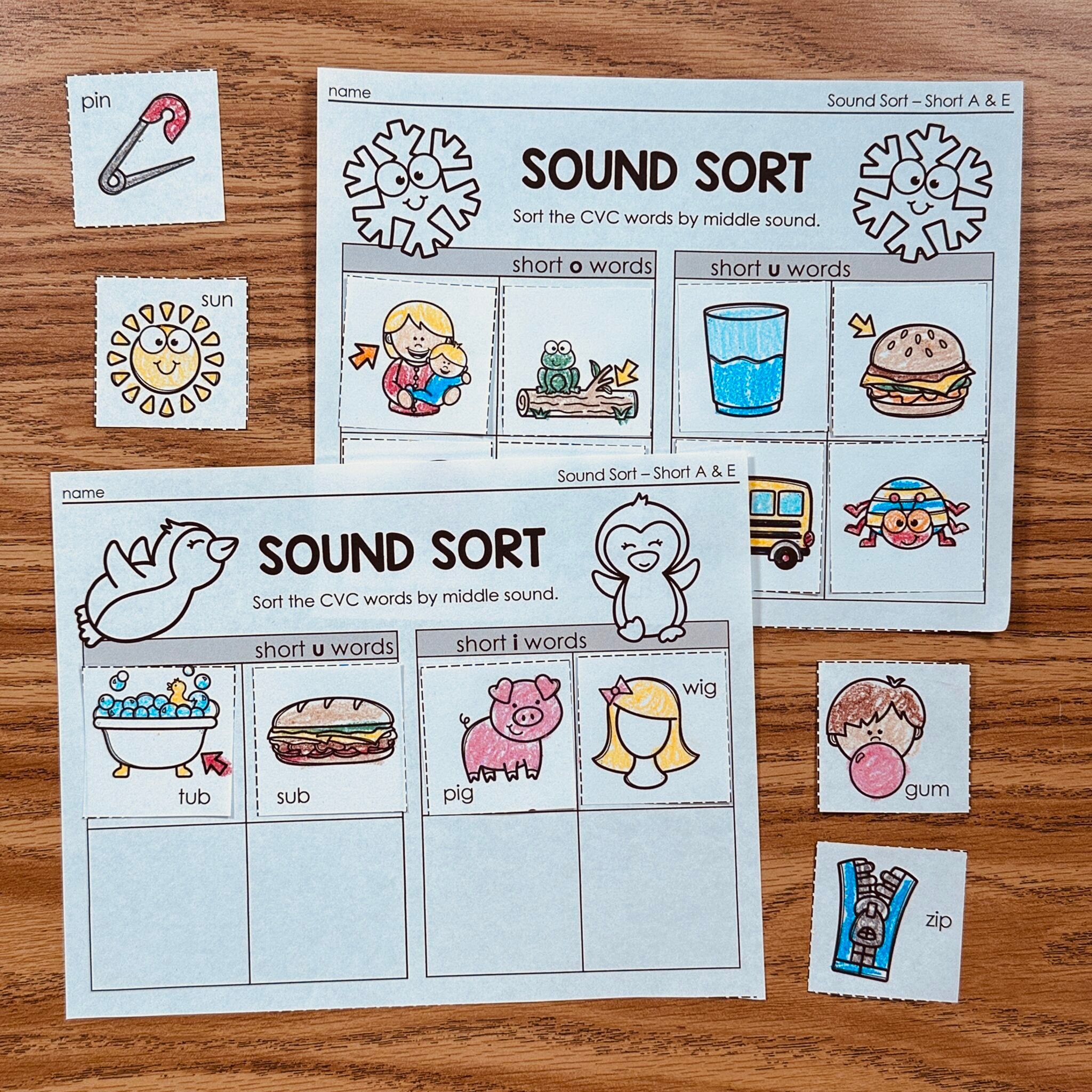 Winter CVC Sound Sort Printables - Simply Kinder + Printable Membership