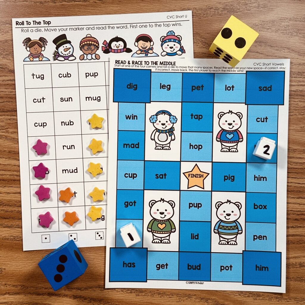 Winter CVC No Prep Games - Simply Kinder + Printable Membership